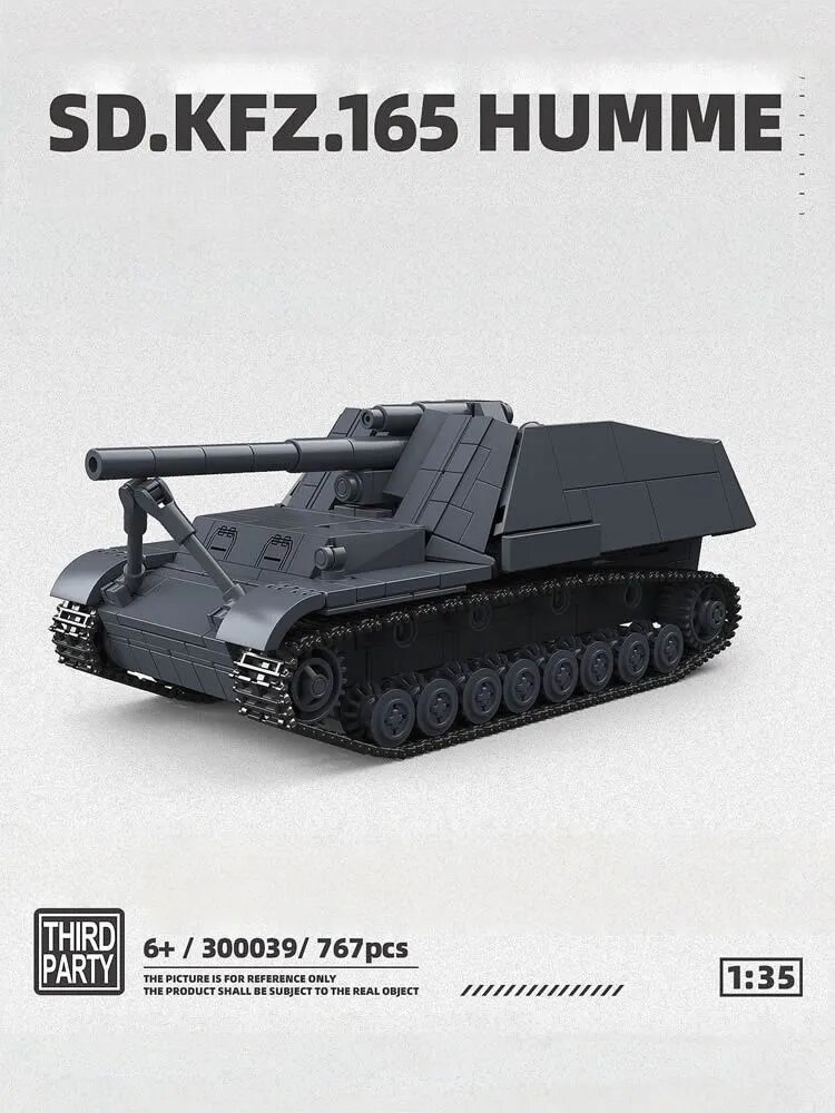 Конструктор оружие Военные 300039 самоходные гаубицы"Hummel (SD. KFZ.165)"танк Сборка моделей. детские игрушки (767 деталей)