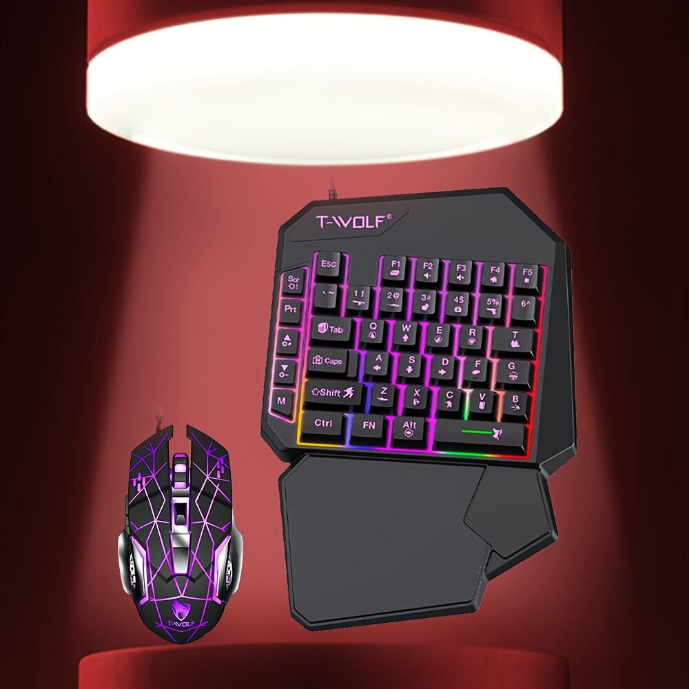 Комплект механической игровой клавиатуры и мыши на 35 клавиш с RGB-подсветкой и подставкой для запястья, эргономичный полуручной дизайн, модель: Upgrade