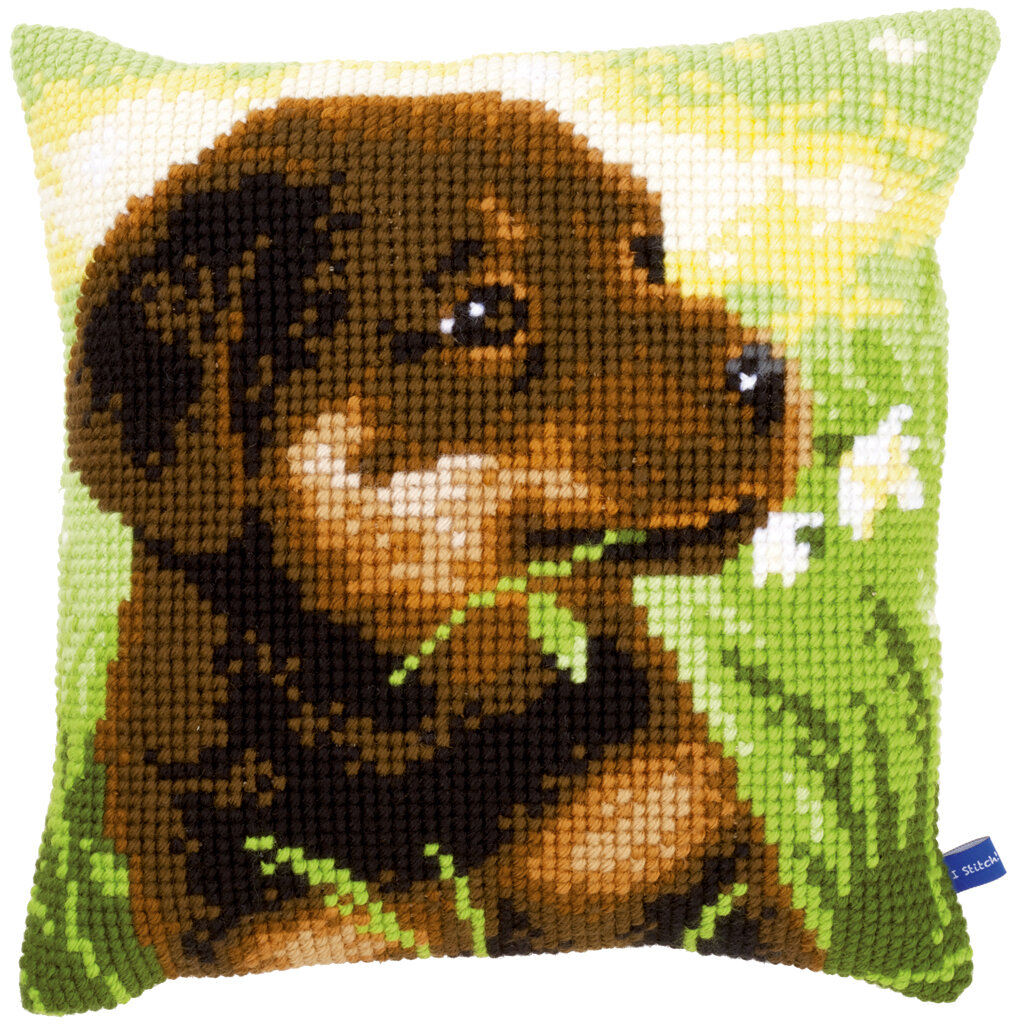 PN-0150689 Набор для вышивания крестом (подушка) Vervaco Rottweiler Puppy "Щенок ротвейлера"