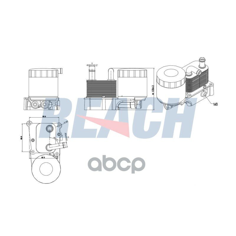 Радиатор масляный FORD TRANSIT CONNECT (TC7) (02-) 1.8 TDCi REACH арт. 1.24.11051