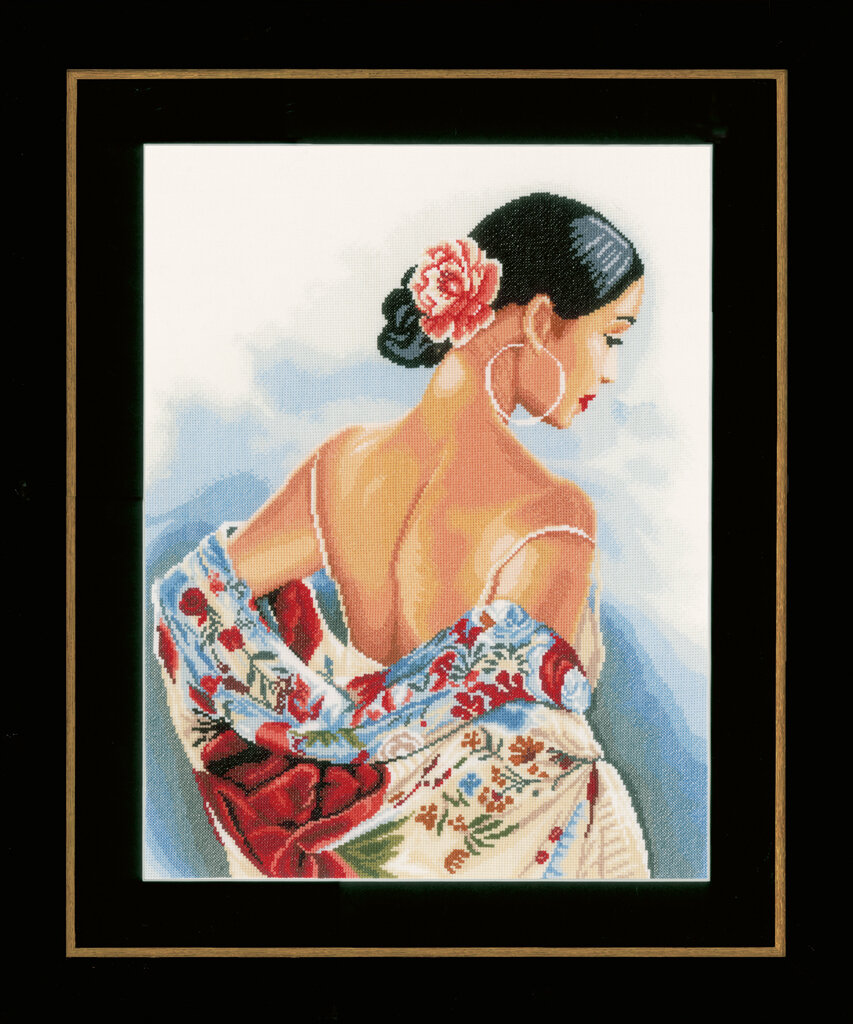 PN-0154991 Набор для вышивки крестом LanArte Flower scarf/Цветочный шарф