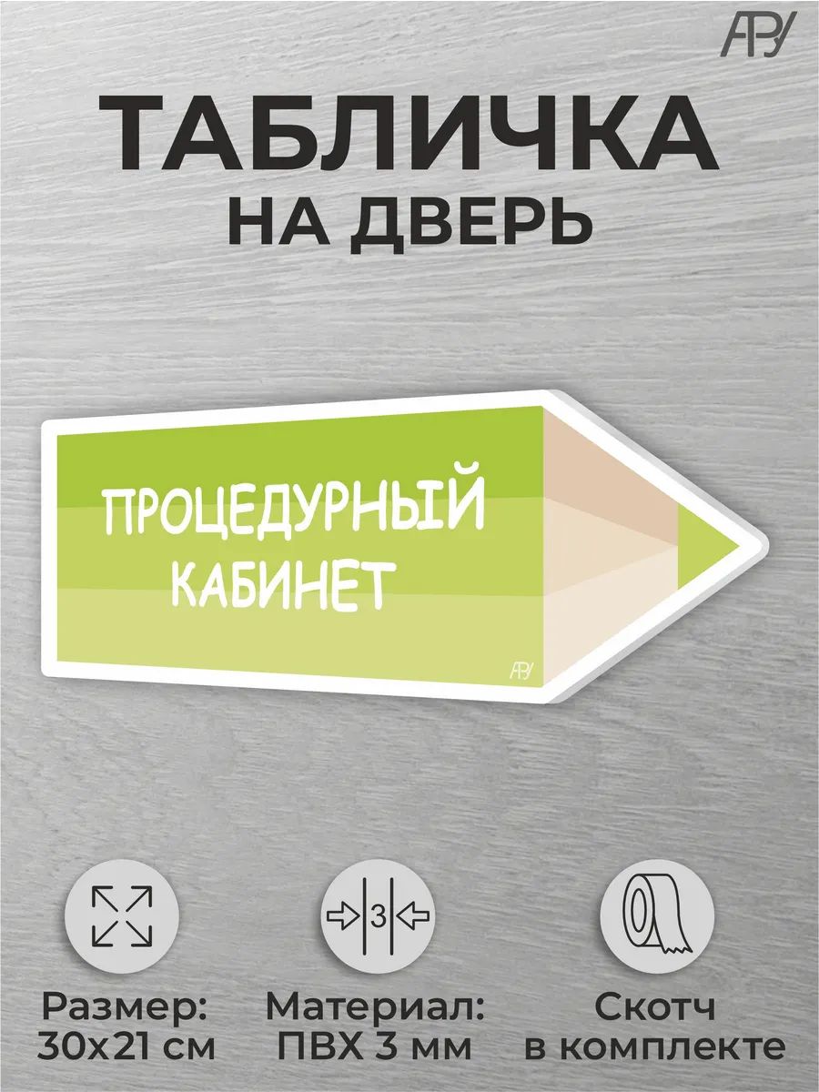 Школьная табличка на дверь класса Процедурный кабинет