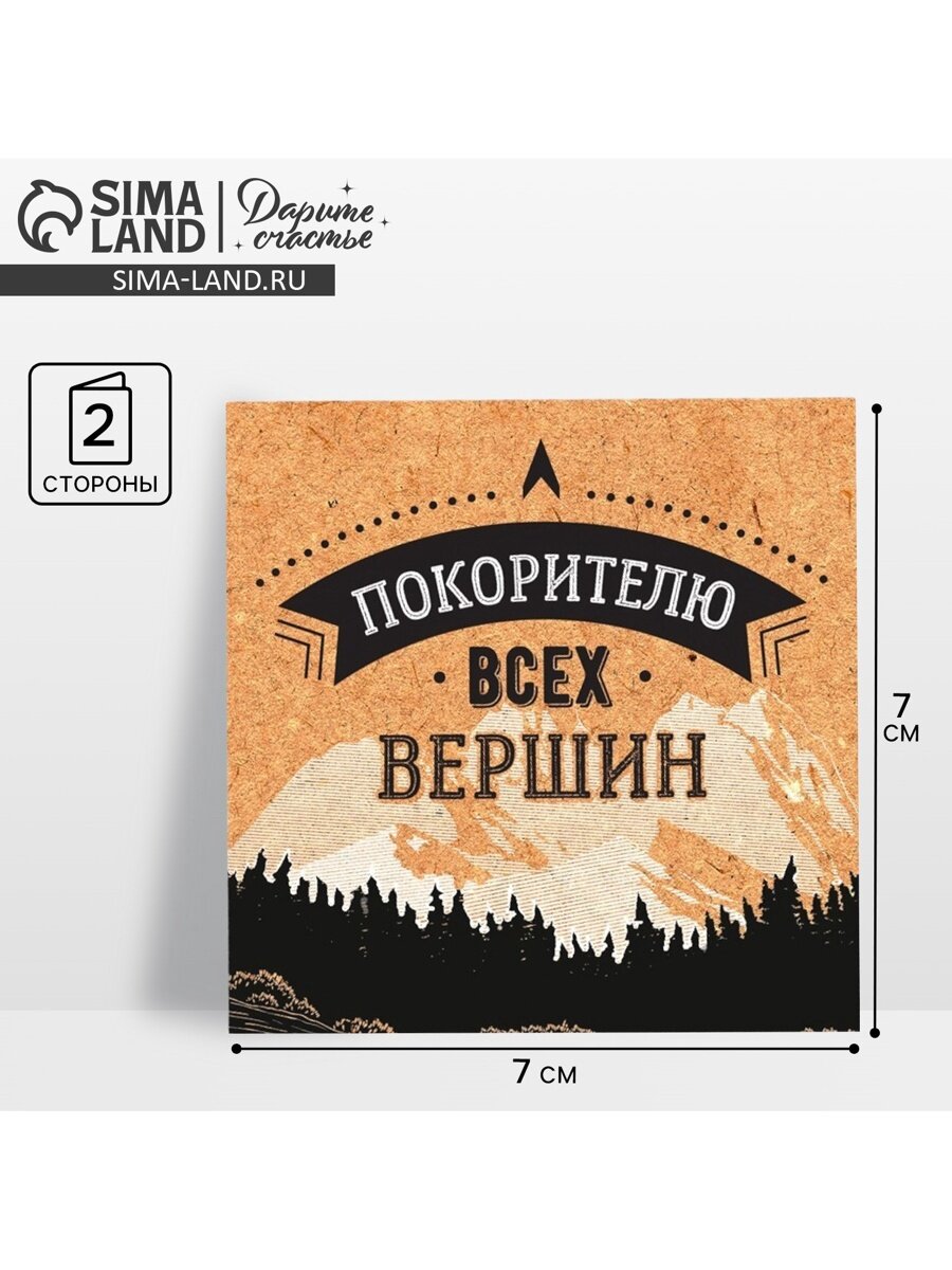 Открытка‒мини «Покорителю всех вершин», 7×7 см