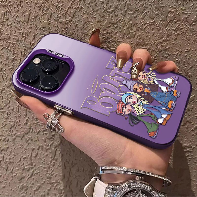 Чехол на Инфиникс Хот 30I / Infinix HOT 30I фиолетовый с принтом Bratz - персонажи силиконовый ударопрочный