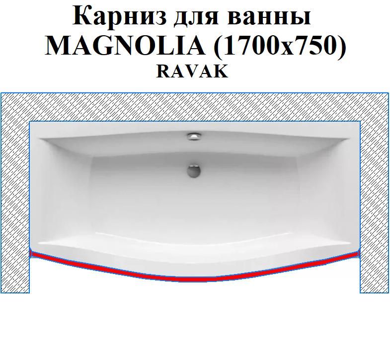 Карниз для ванны MAGNOLIA (1700х750) Ravak