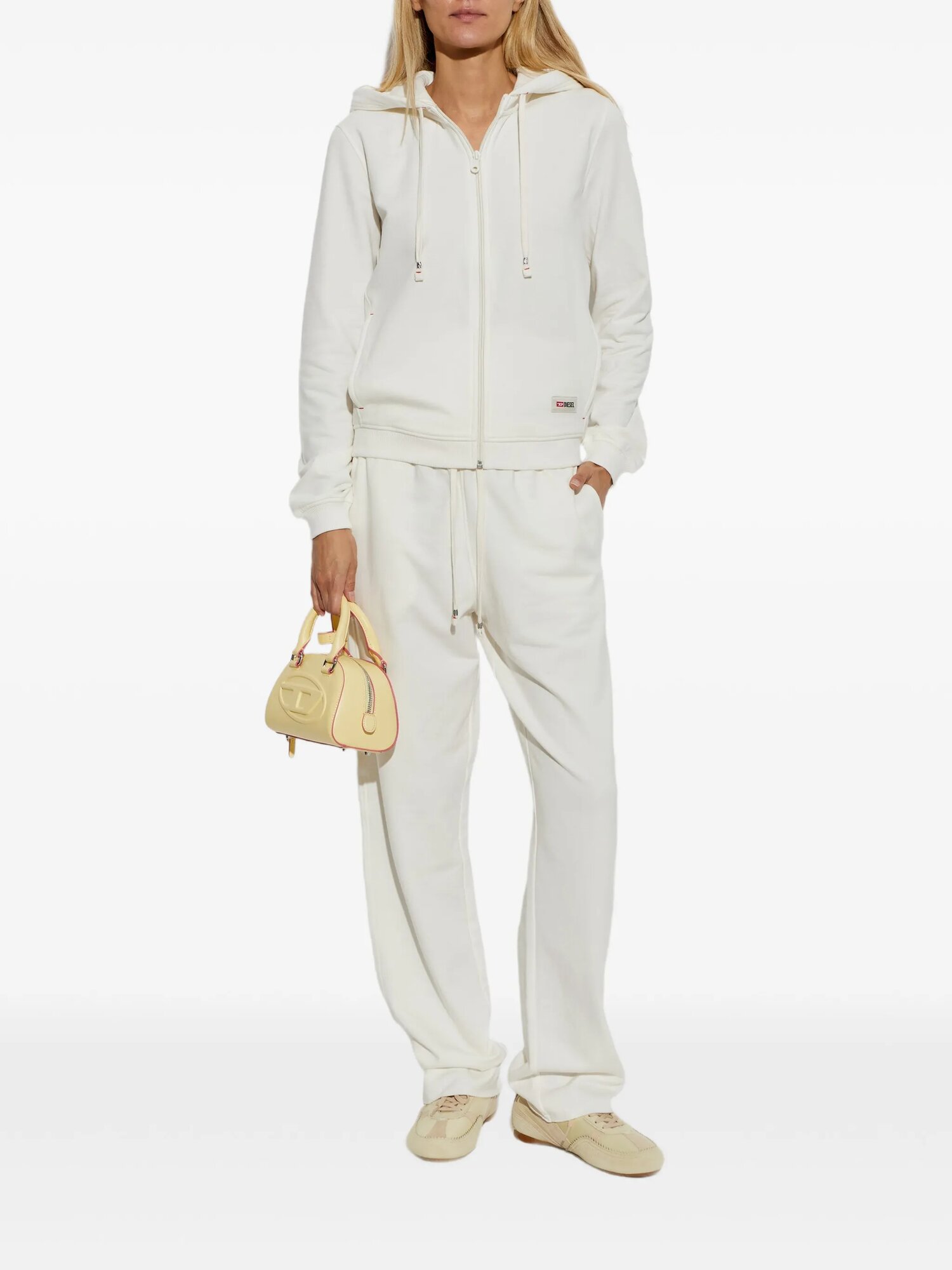 Брюки DIESEL Indra-D-Core drawstring track pants, размер 48 EU, белый — фото 1