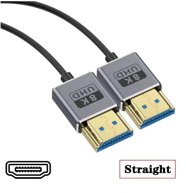 Ультратонкий кабель HDMI 2.1 8K, 2.5 мм, поддержка 8K при 60 Гц, 4K при 240 Гц, 4K при 240 Гц