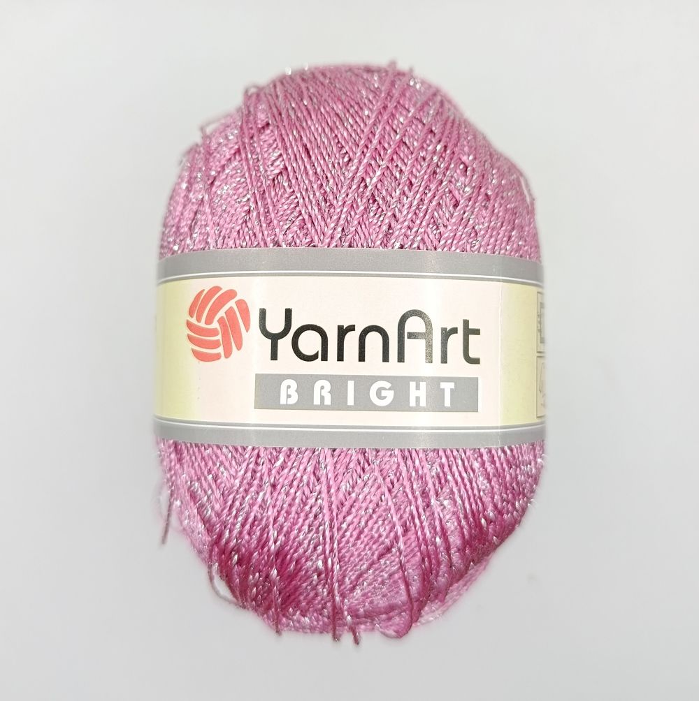 Пряжа для вязания YarnArt Bright 129 сухая роза 1 моток 90 гр/340 м 80% полиамид, 20% металлик