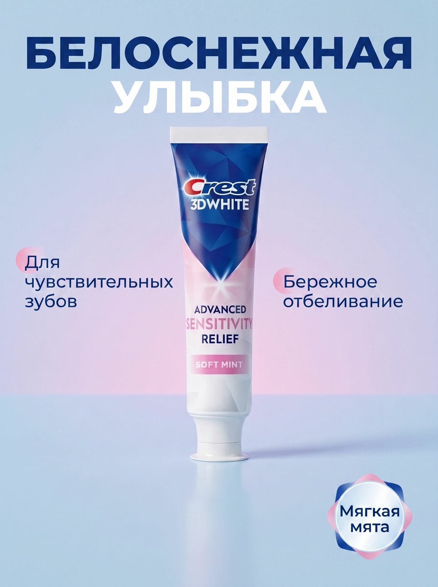 Отбеливающая зубная паста Crest 3D White Advanced Sensitivity Relief, 93 г
