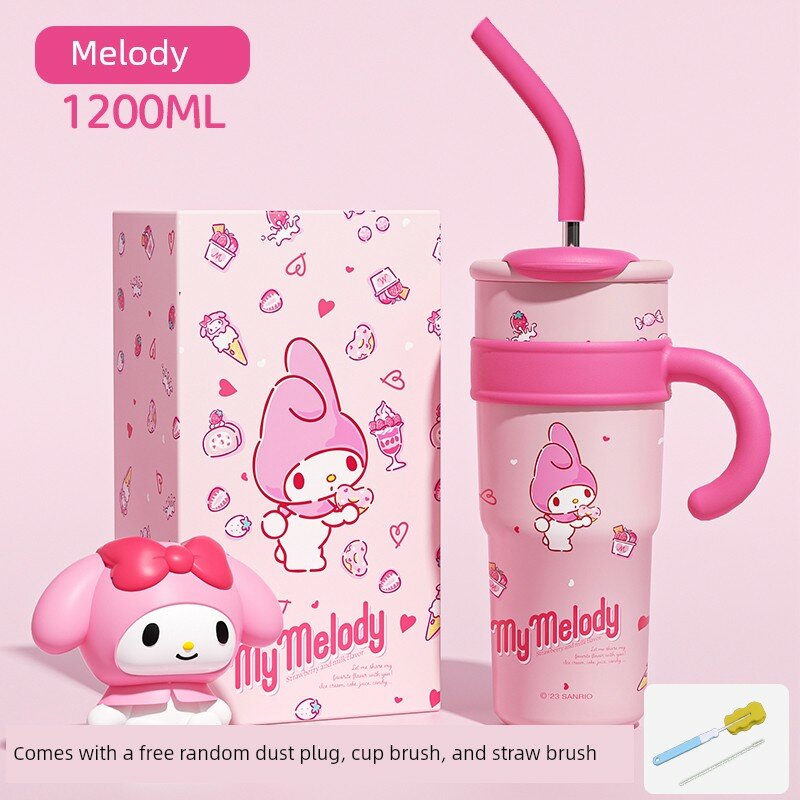 Большая офисная кружка Miniso Sanrio с соломинкой, подарок для девочек, гигантская кружка с Синамороллом 2.1 л_Melody