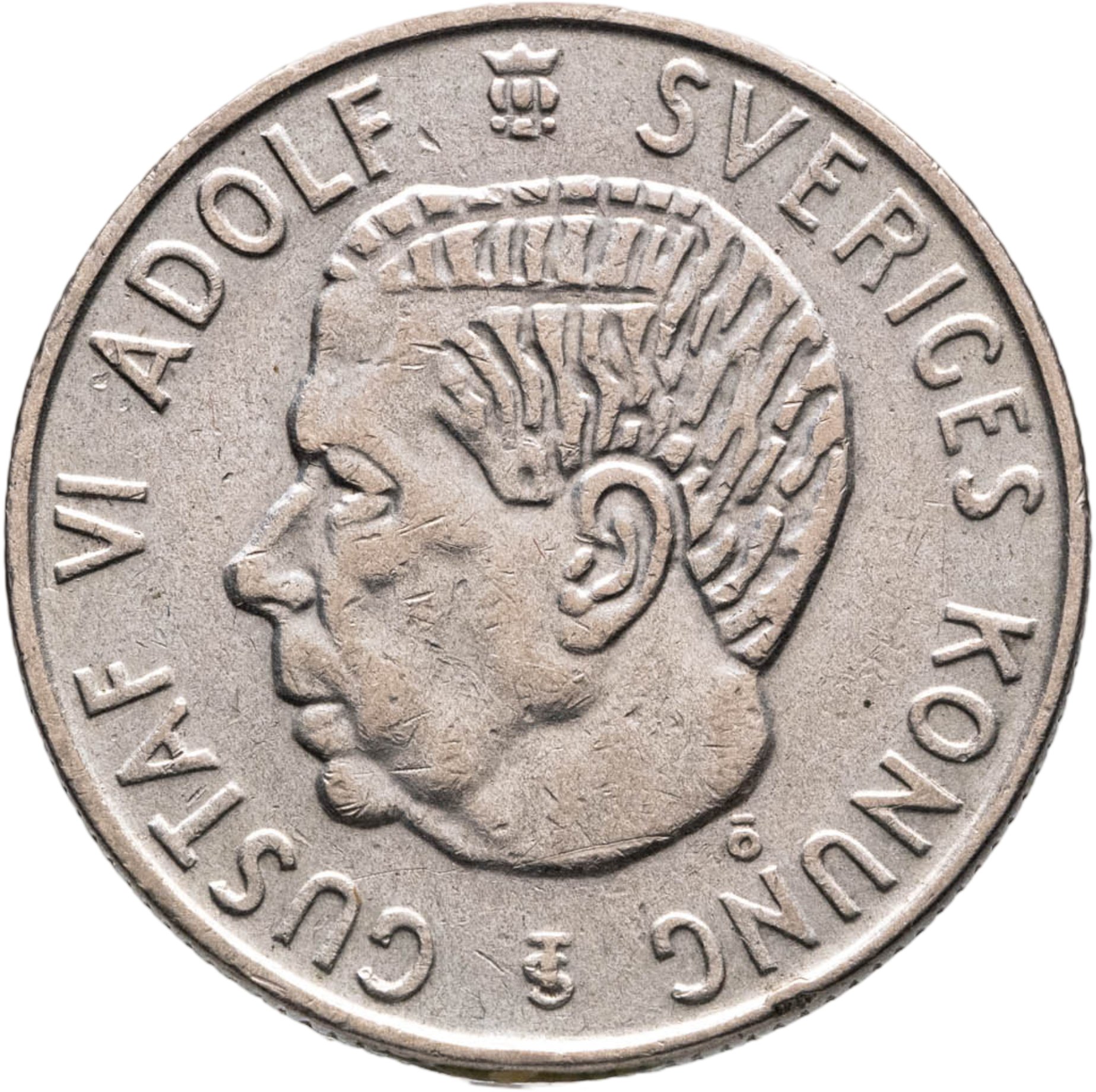 Швеция 1 крона crown 1952, Серебро 400, в сохранности XF