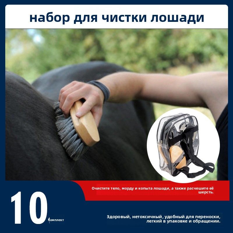 Полный набор инструментов для груминга лошадей, 10 предметов, для чистки и ухода за шерстью