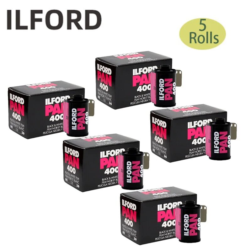 Высококонтрастная грубая гуманистическая записывающая пленка Ilford PAN 400, черно-белая отрицательная пленка 135 35 мм для пленочной камеры Kodak F8