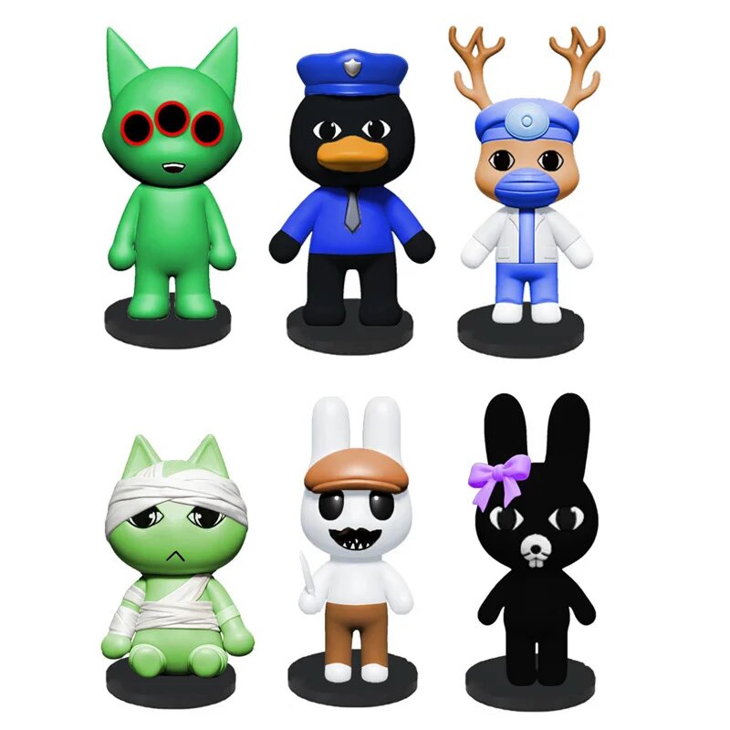 Фигурка аниме персонажа из мультфильма «Ветеринарная клиника» Bandai 6pcs