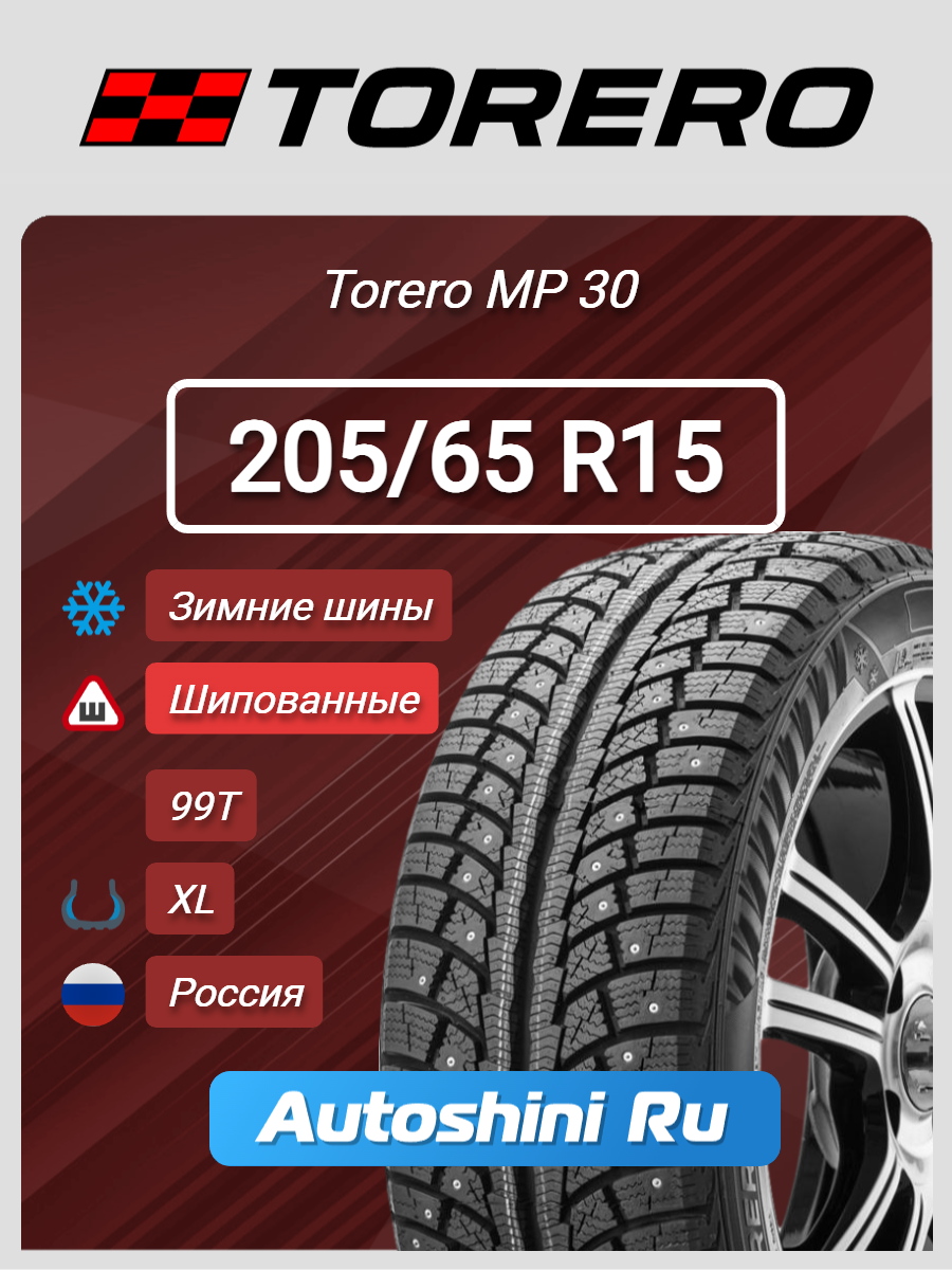 Шины зимние Torero MP 30 205/65 R15 99T (шип) XL