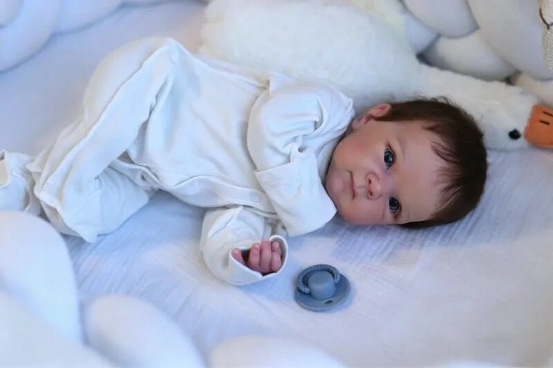 18 дюймов 45 см Кукла-реборн Reborn Bettie, Тканевое тело, коричневые волосы