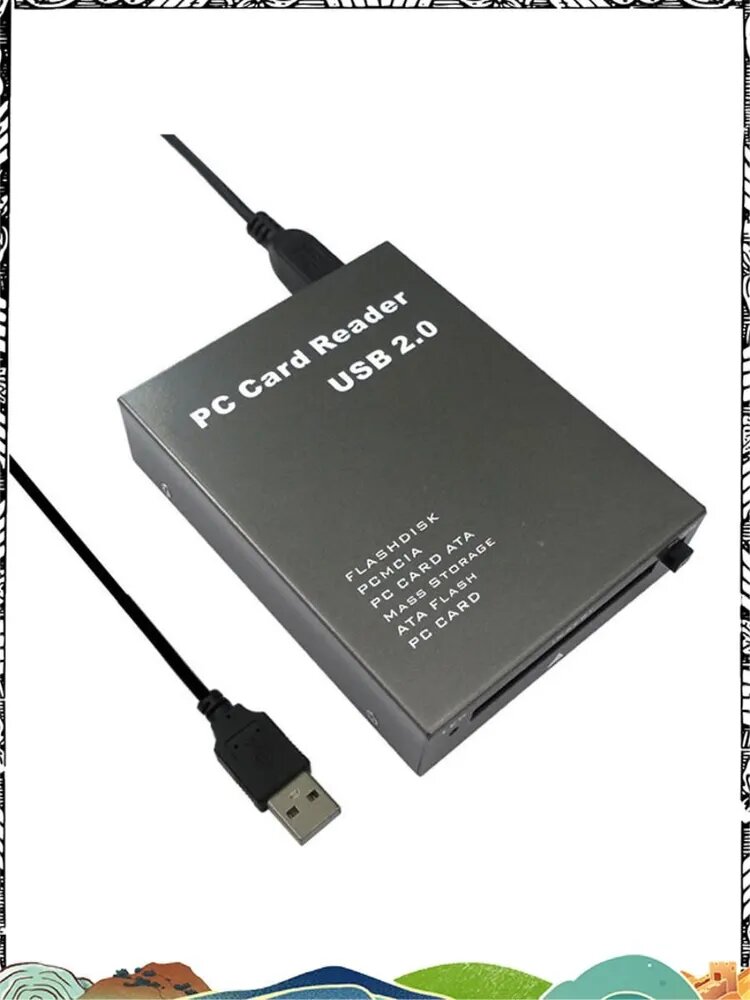 1 Шт. USB2.0 PCMCIA Кардридер PC Iron Gray USB 2.0 К ПК Адаптер Flash Disk Memory Card Reader