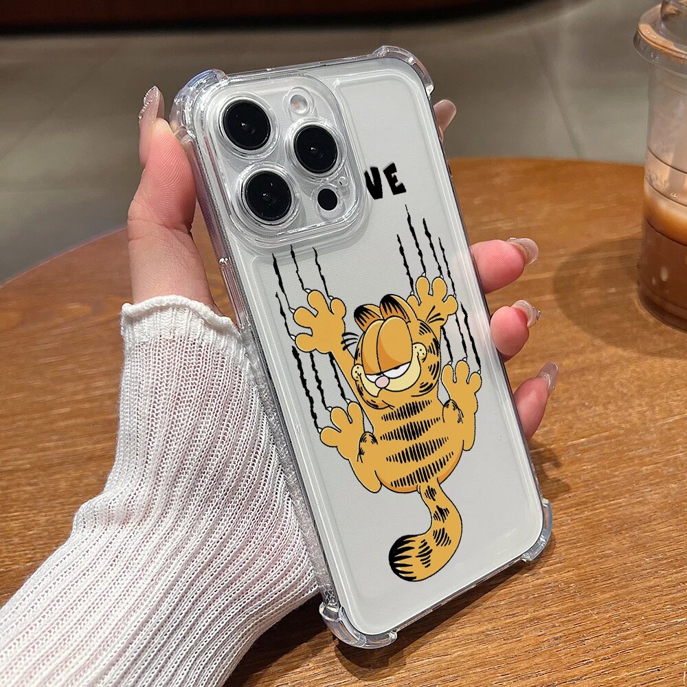 Чехол для iPhone 11 с Гарфилдом, прозрачный