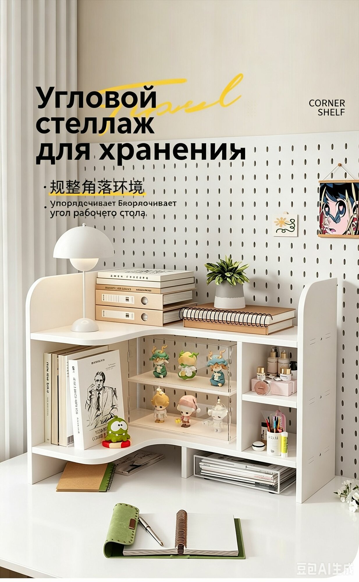 Полка для барной стойки Настольная Угловая, 38.5х15