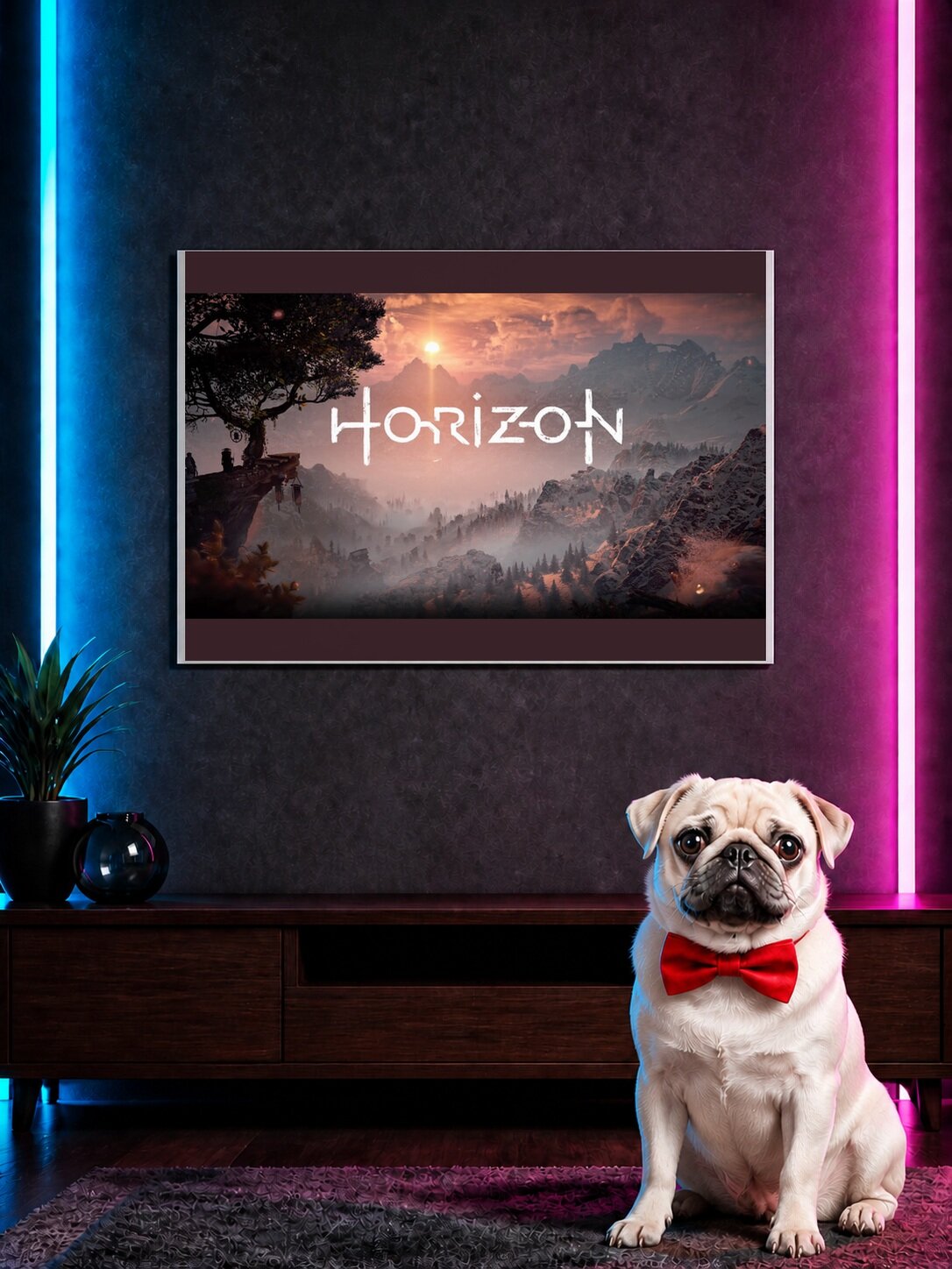 Плакат Horizon Приключения — фантастическая игровая сцена A3
