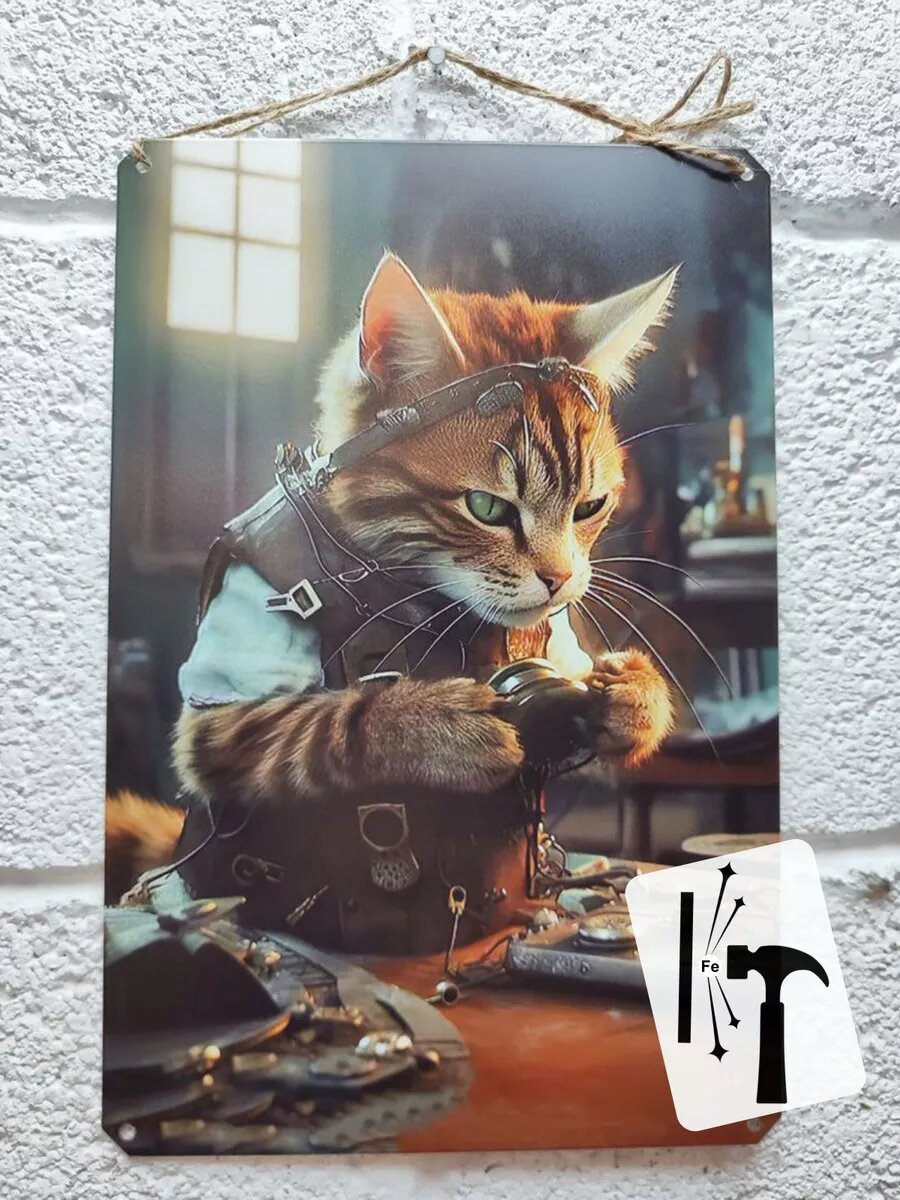 Постер котик стимпанк