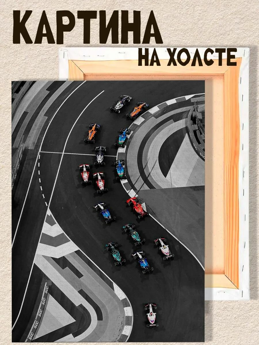 Картина стену Формула 1, на подрамнике, 1шт, 55х38 размер.