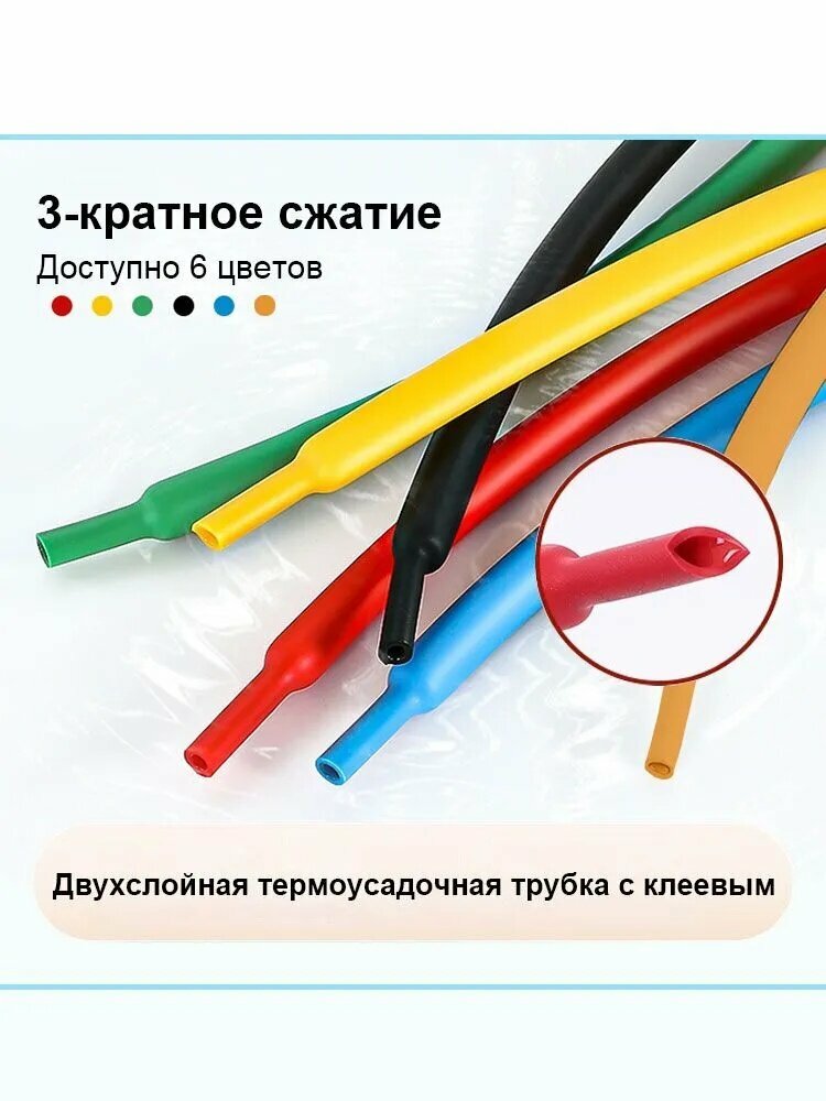 Двухслойная термоусадочная трубка, красный Диаметр 12.7 мм, длина 1 метр