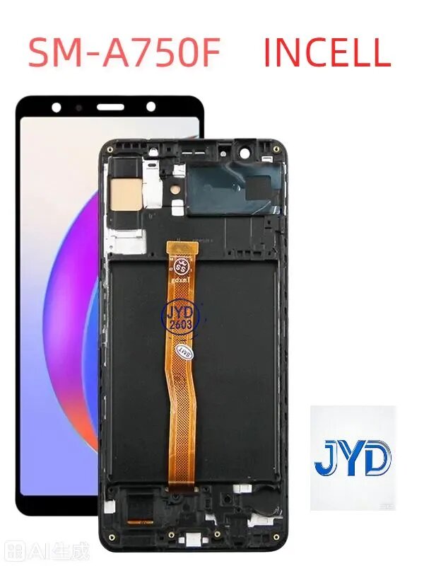Дисплей в сборе (тачскрин + рамка) для Samsung Galaxy A7-2018 (SM-A750F). In-Cell, идеальная совместимость. В комплекте инструменты. Цвет: черный