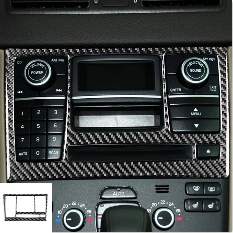 Аксессуары для Volvo XC90 03-14, переключение передач, вентиляция, выходная панель CD, отделочные наклейки из углеродного волокна, модификация интерьера