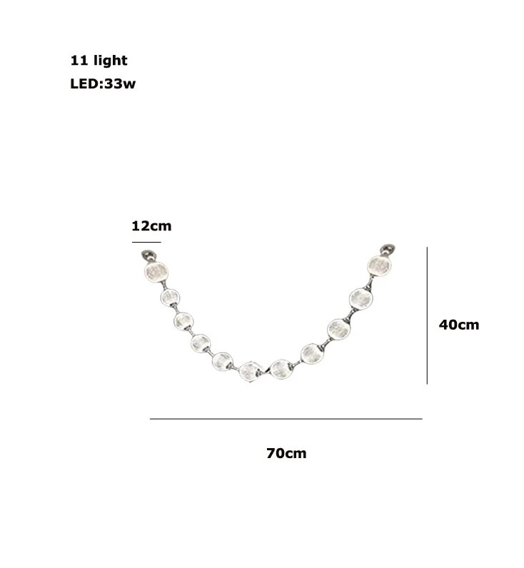LED люстра-шары из стекла Art Deco 90-260В для гостиной Neutral light, 11 light, Gold hardware