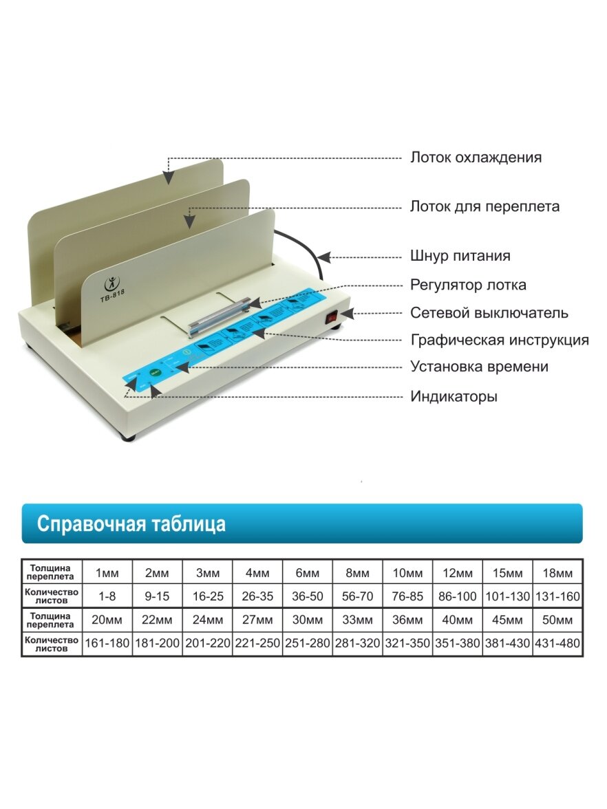 Переплетная машина Реалист термо TB-818