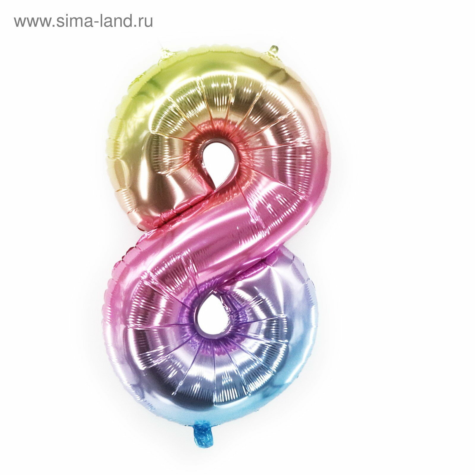Шар воздушный фольгированный 40"Цифра 8", надувка шара: воздухом