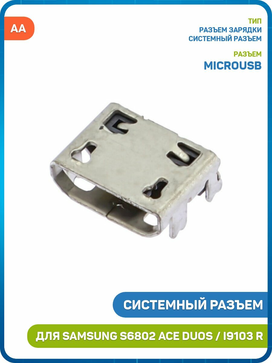 Системный разъем (зарядки) для Samsung i9103 Galaxy R / i9103 Galaxy Z / i9070 Galaxy S Advance и др. (MicroUSB / AA