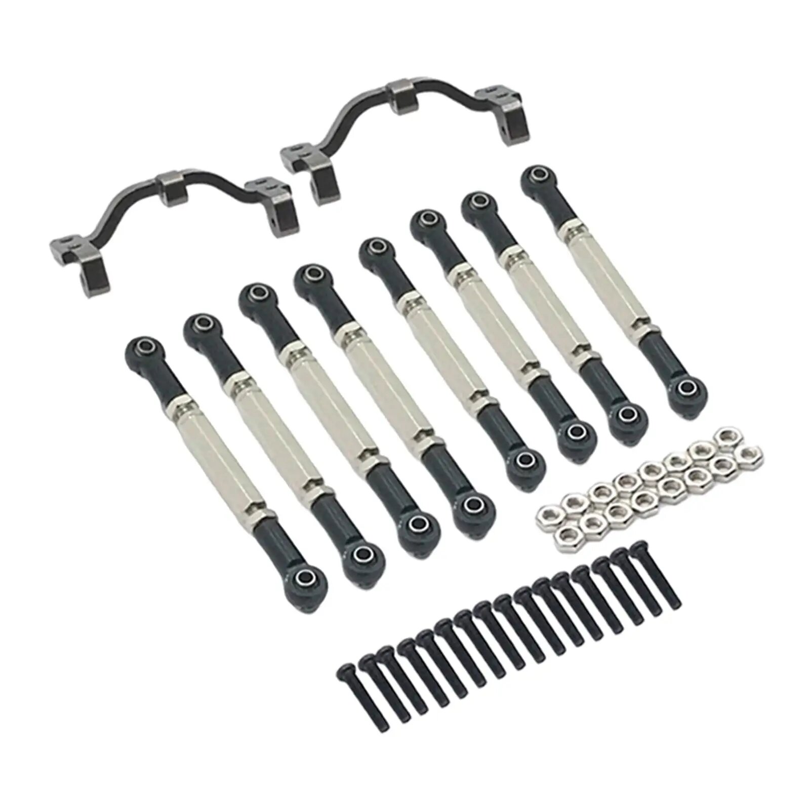 MagiDeal Металлические регулируемые тяги для WPL B14 B24 C14 FY Black