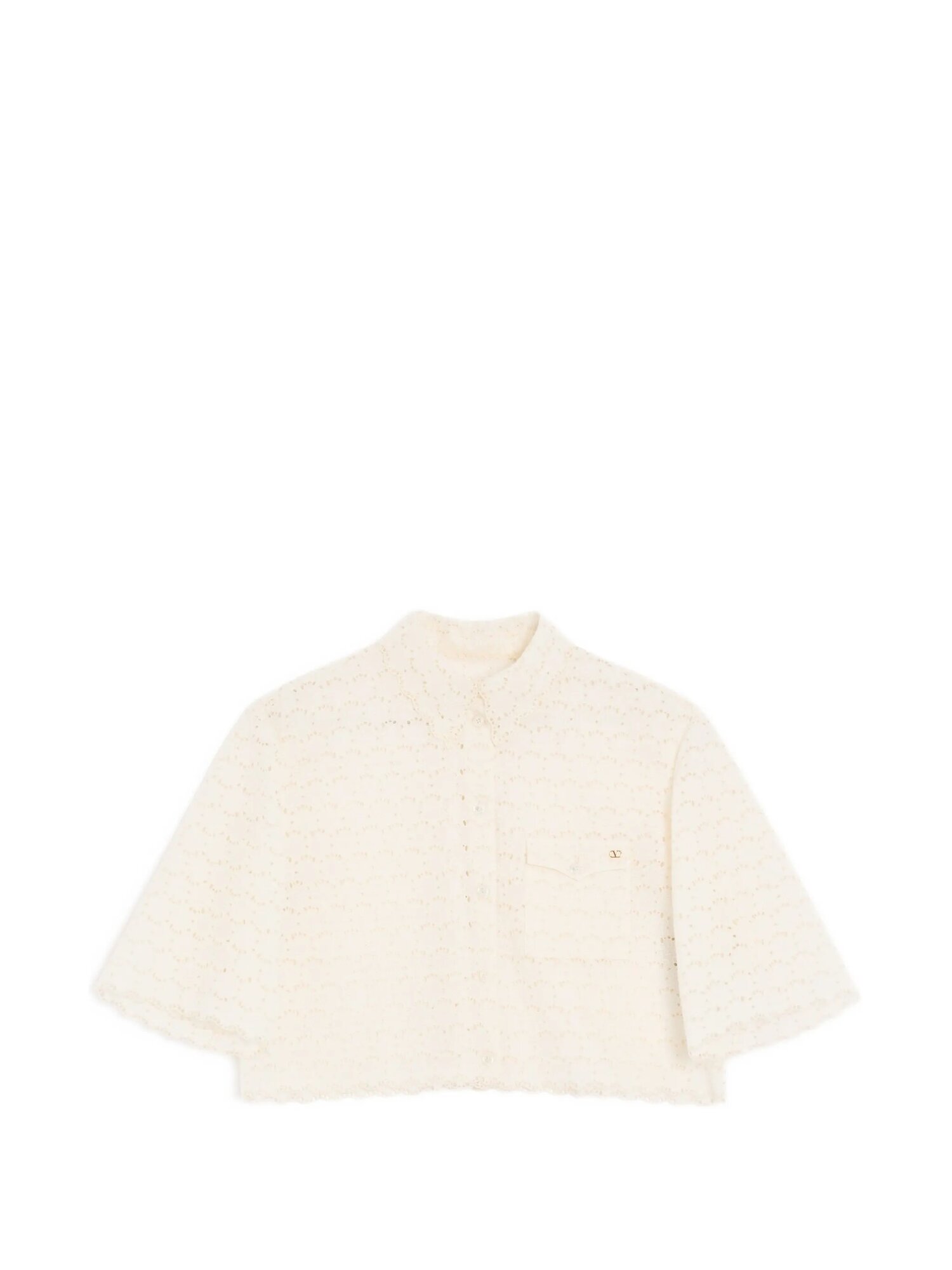 Рубашка Valentino micro cotton fleurs a jour