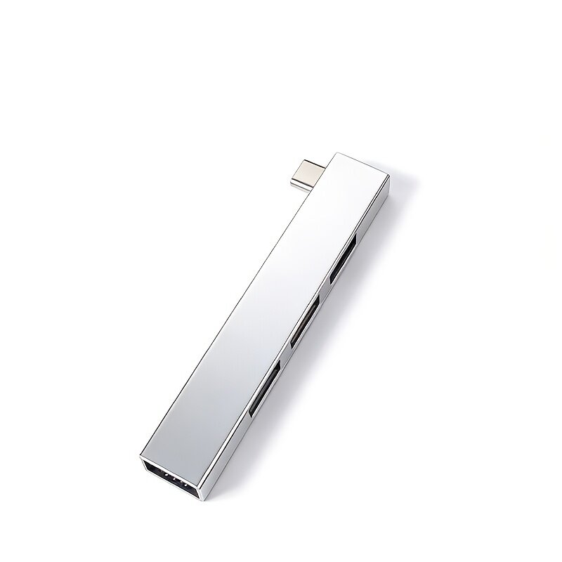 Ультратонкий хаб, компактный 4-портовый адаптер USB-C, боковое подключение, универсальная модель для ноутбуков, ПК, планшетов, смартфонов, совместим с USB-накопителями, клавиатурами, мышами, портативный для дома, офиса и путешествий