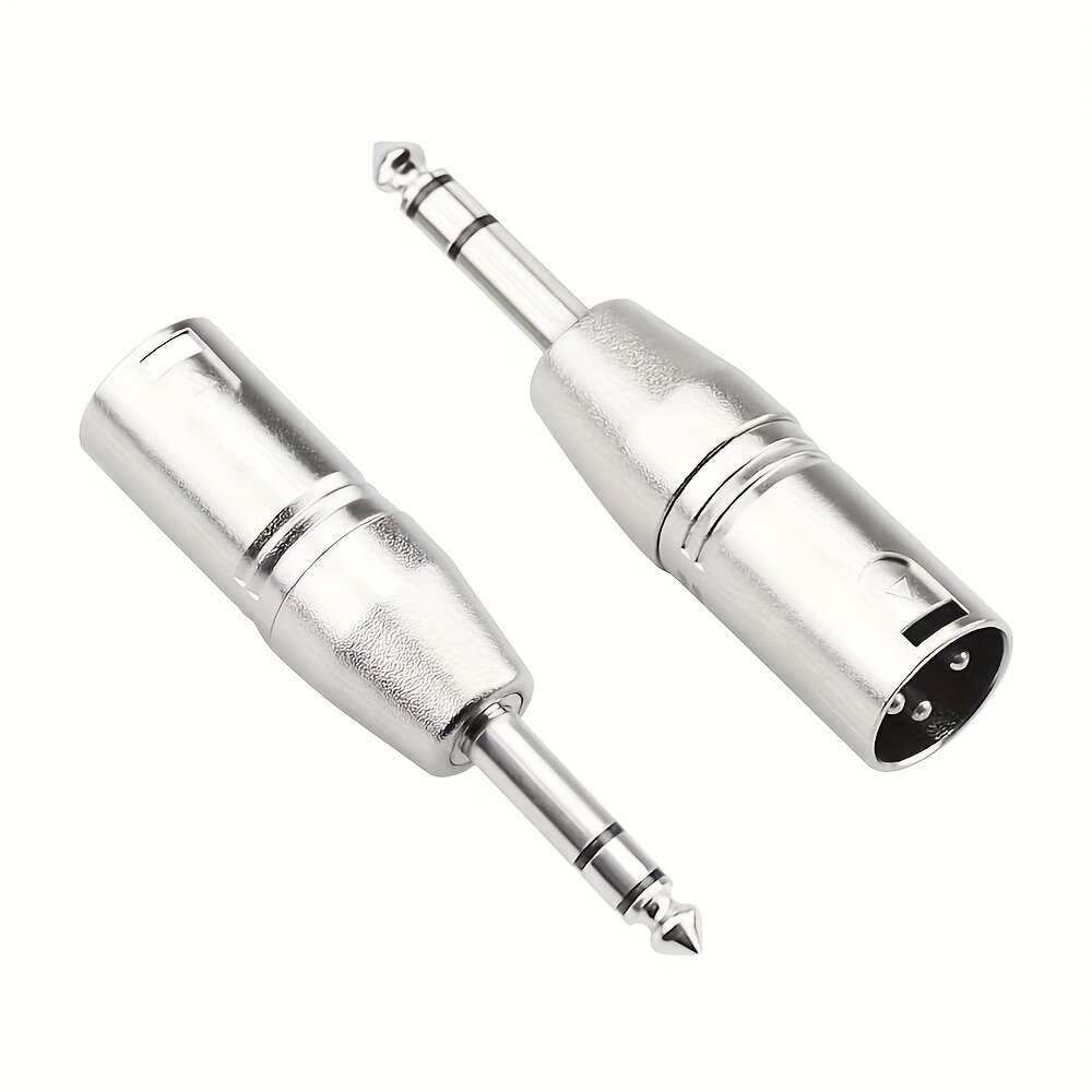 Переходник 1/4" (6.35 мм) TRS стерео на XLR, 2 шт, балансный, корпус из цинкового сплава