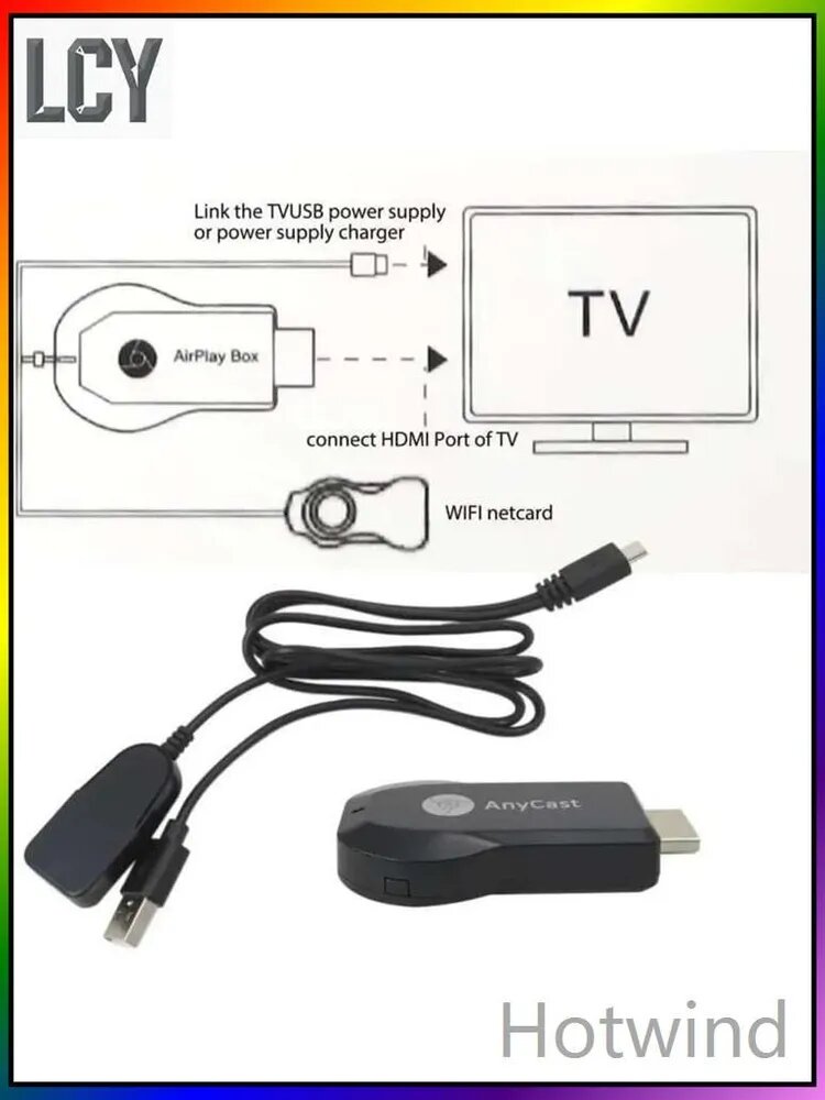 USB-концентратор Anycast, Черный, HDMI, Пластик, 1 м — фото 1