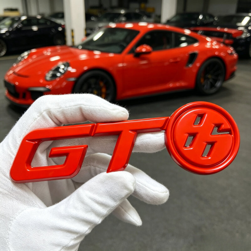 3D автомобильная наклейка-значок GT красного цвета