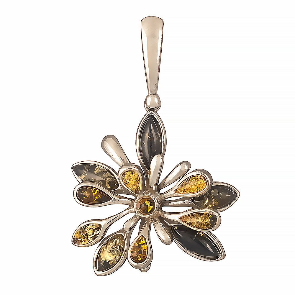Подвеска Amberprofi, серебро, 925 проба, янтарь
