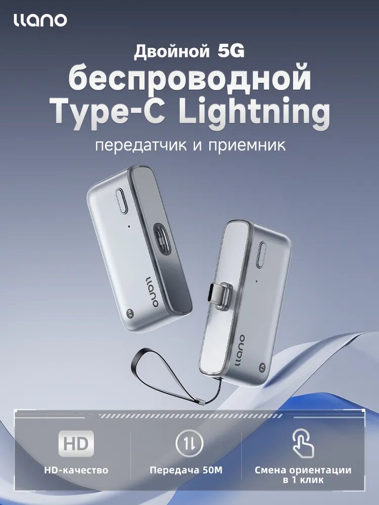 LLANO Беспроводной HDMI-адаптер: точка-точка, без Wi-Fi, Type-C/USB, портативный, для телефона/ноутбука/ТВ