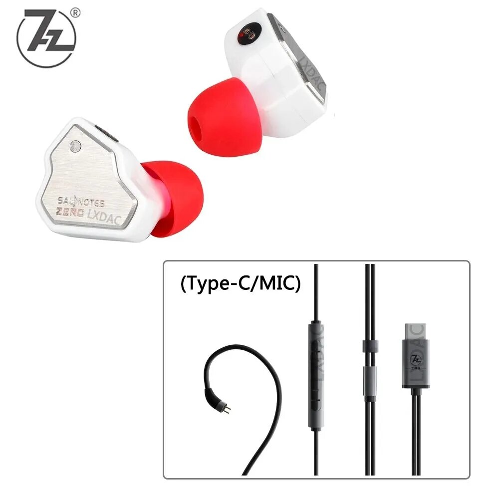 Наушники 7HZ Salnotes Zero, наушники с динамическим драйвером 10мм, наушники HiFi Music IEM, Спортивная игровая гарнитура для бега, 2контактные съемные DJ мониторы, разъем Type C/3,5mm