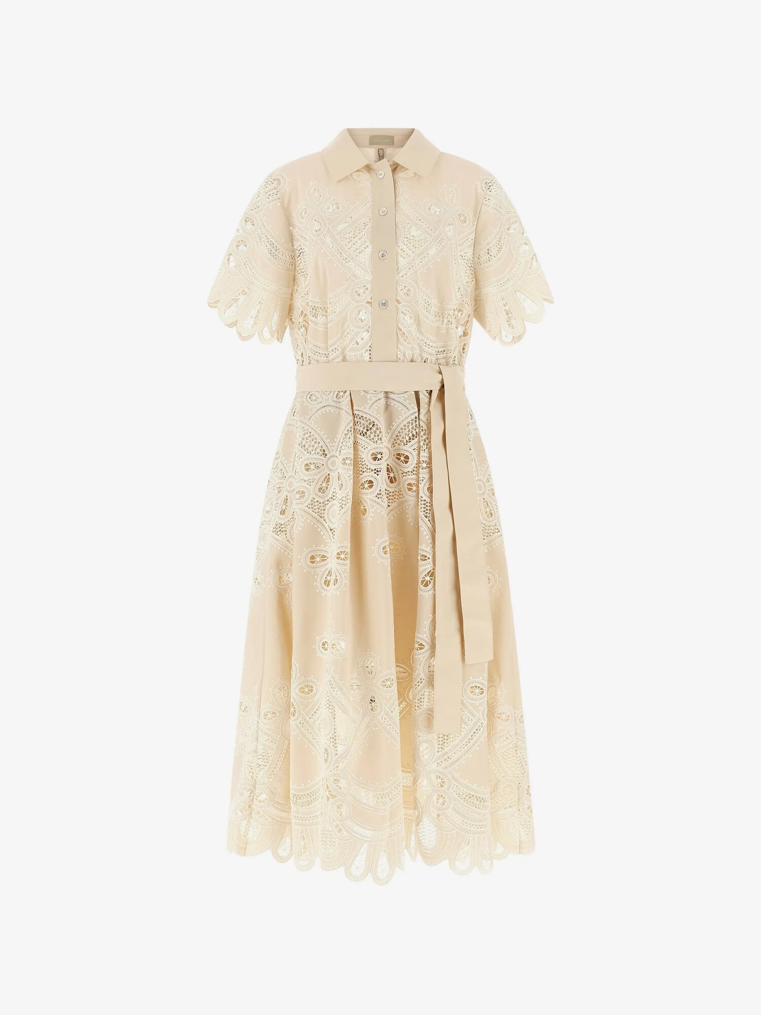 Платье Embroidered scalloped-hem midi dress