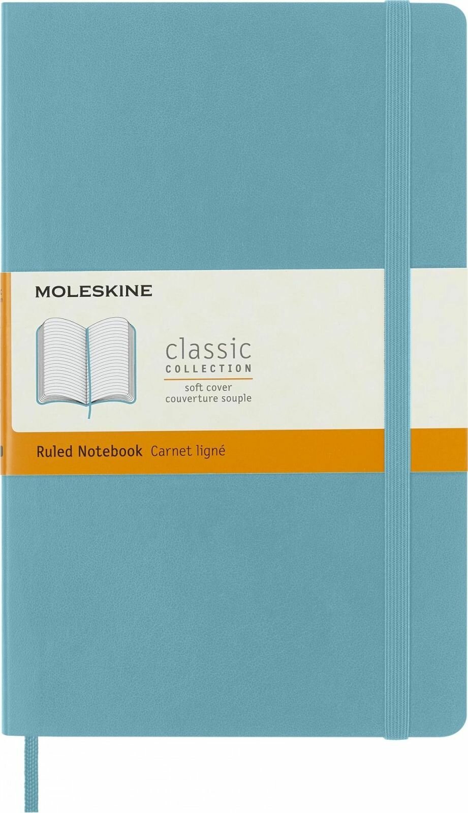 Блокнот Moleskine Classic soft Large 130х210 мм, 192 стр, линейка мягкая обложка голубая (QP616B35)