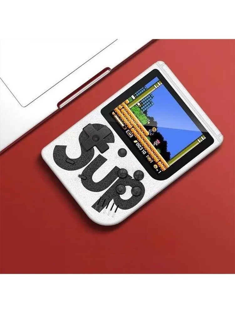 Портативная игровая консоль для одного игрока, белая, с 400 играми