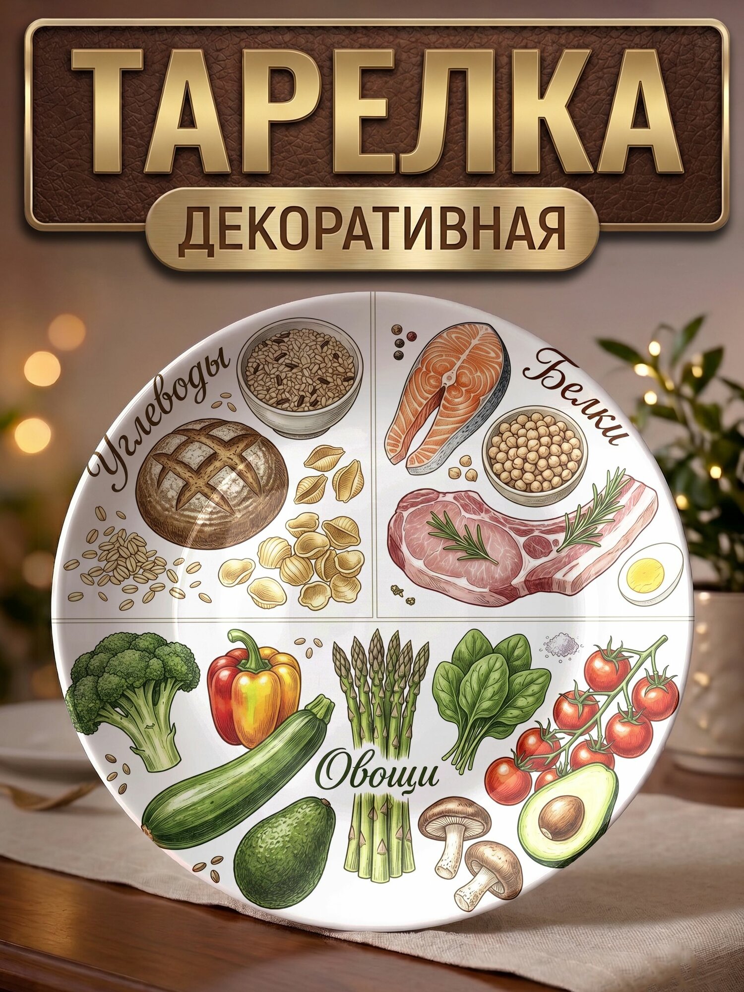 Тарелка декоративная Здоровая порция еды