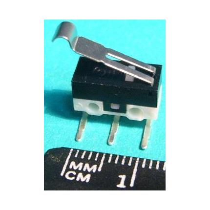 Выключатель микро DM1-02D-30G-G 1A 125VAC (30-3) с лапкой загнут. рычажок, загнутые выводы концевой