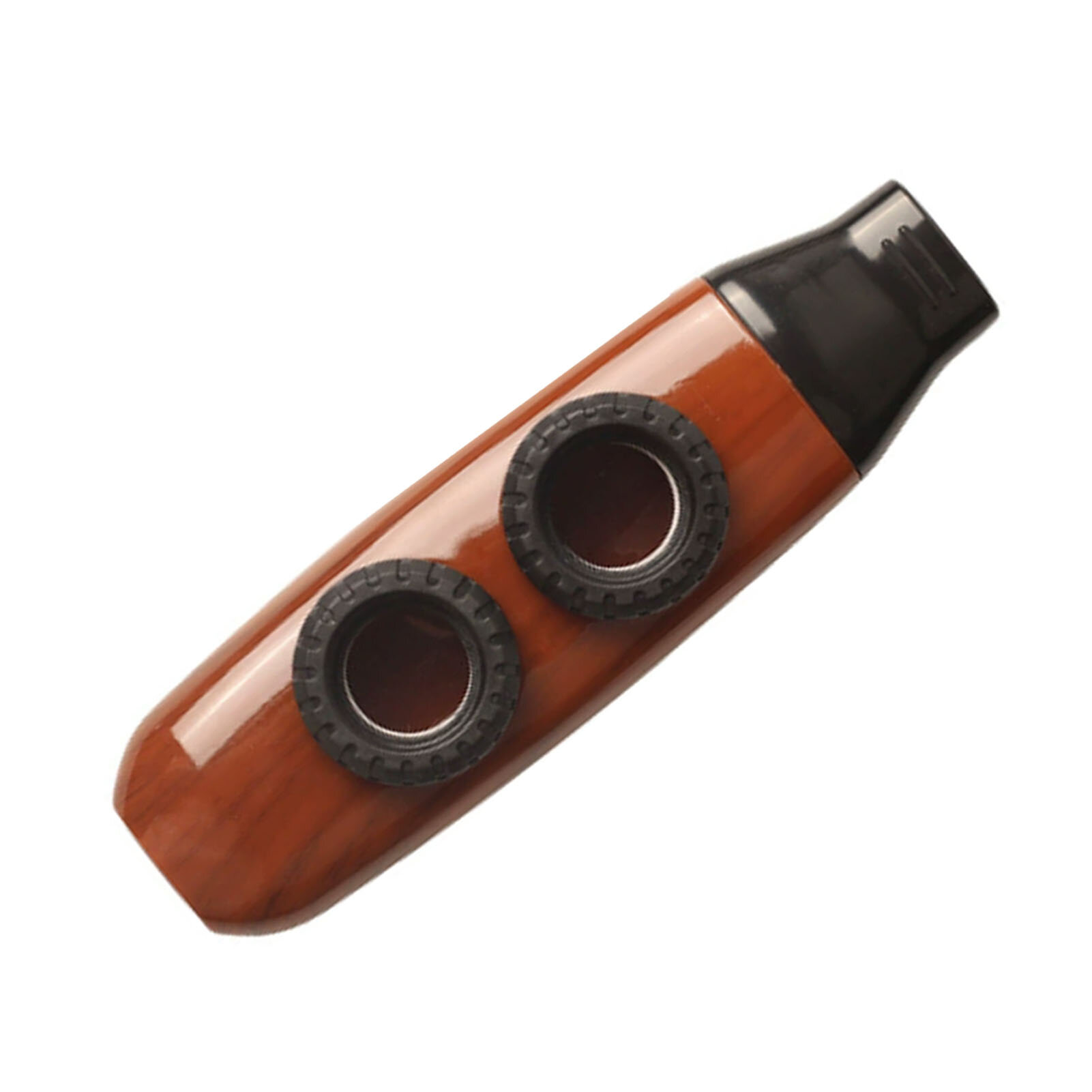 Флейта Kazoo с двойным отверстием, портативный музыкальный инструмент с регулируемым аккомпанементом, регулируемые высокие и низкие частоты, зерно красного дерева