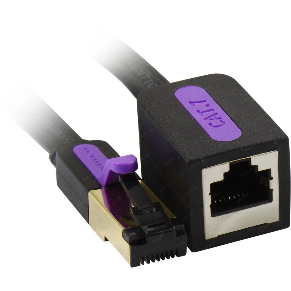 Vention ICBBF Patch Cord удлинитель SSTP кат.7 1м, чёрный — фото 1