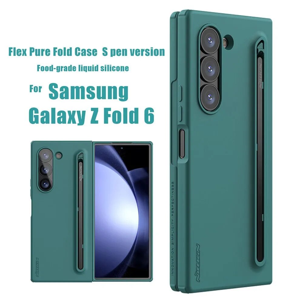 Чехол Nillkin Flex Pure Fold для Samsung Galaxy Z Fold 6, обладающий высокой упругостью и амортизирующими свойствами, с индивидуальным дизайном S Pen,